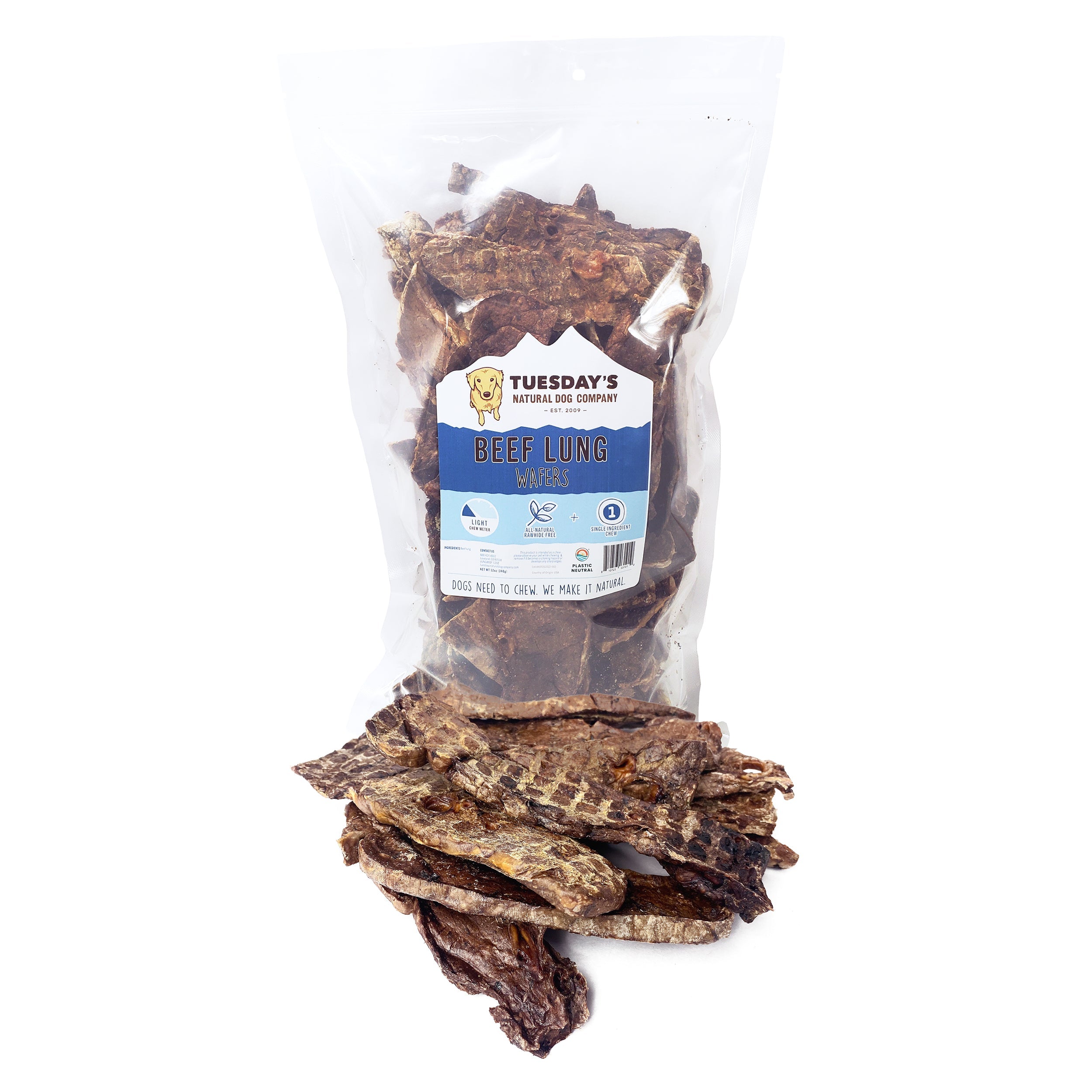 Beef Lung Wafers - 12 oz- EACH – All Creatures Solutions