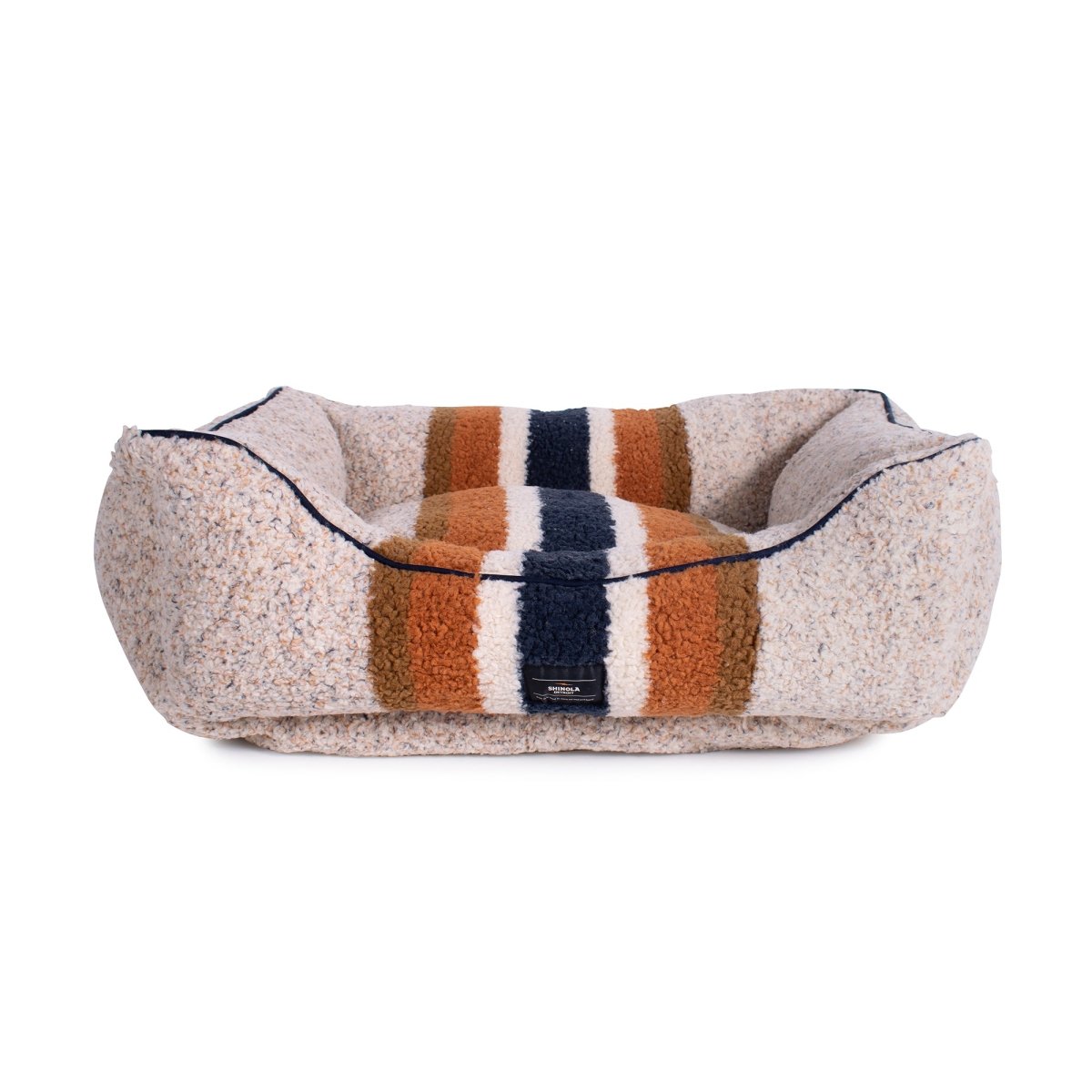 Shinola Brand Stripe Kuddle Berber Dog Bed Oatmeal – All Creatures ...